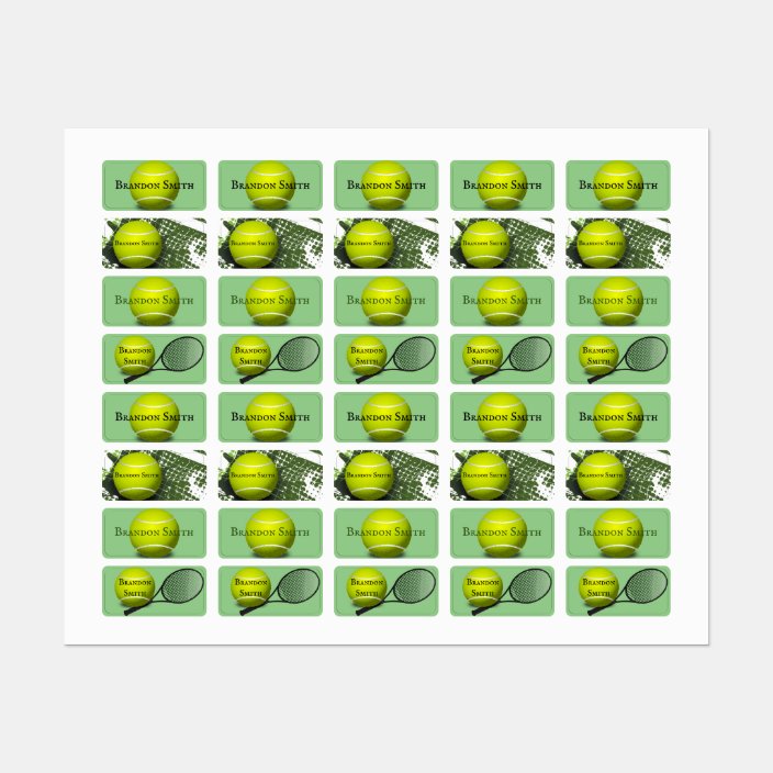 Three Tennis Designs Name Tags Labels | Zazzle.com