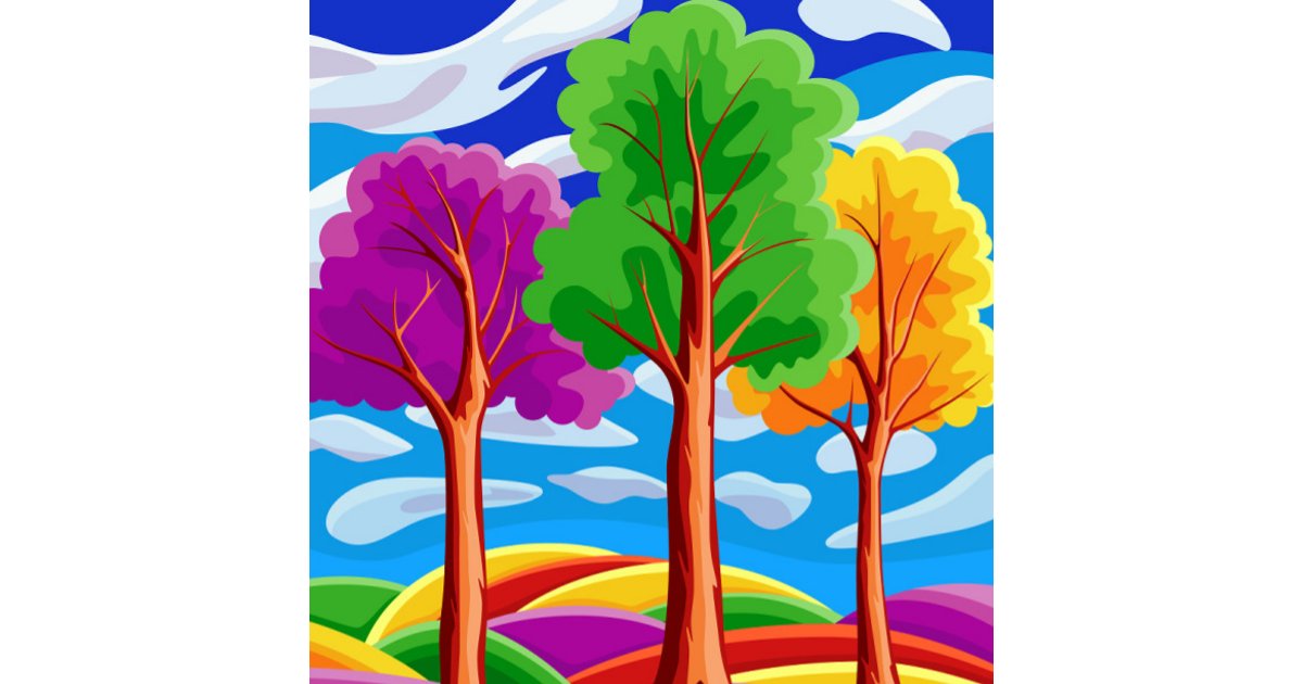 Three Trees Print, Value Poster Paper (Matte) | Zazzle