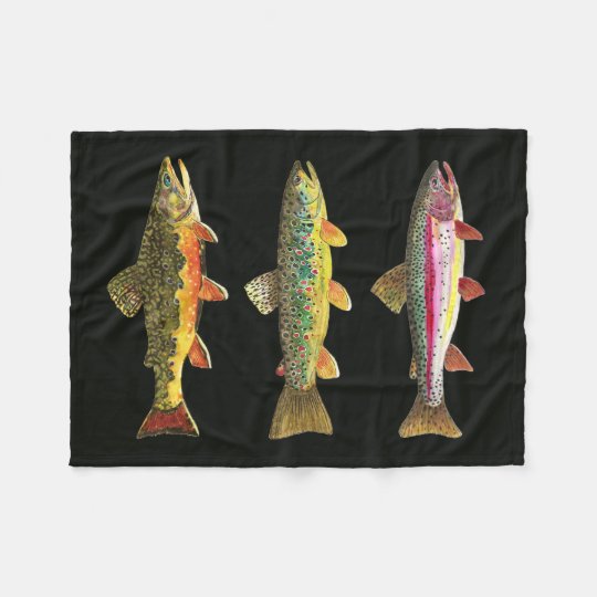 Three Trout Decor Fleece Blanket | Zazzle.com