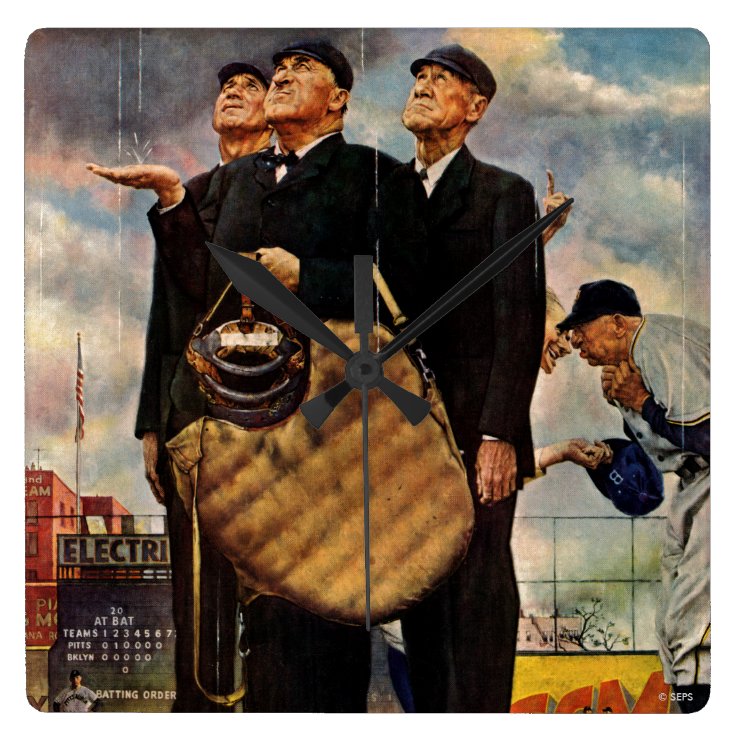 Three Umpires Square Wall Clock | Zazzle