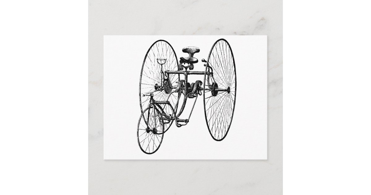 Three Wheel Bicycle Tricycle Postcard | Zazzle