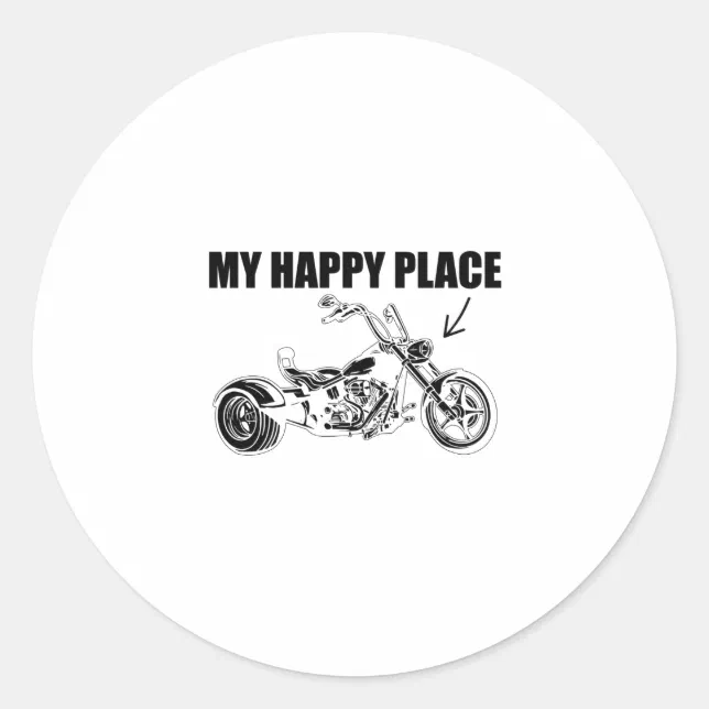Three-wheeled Motorcycle Trike Triker Trikes Gift Classic Round Sticker ...