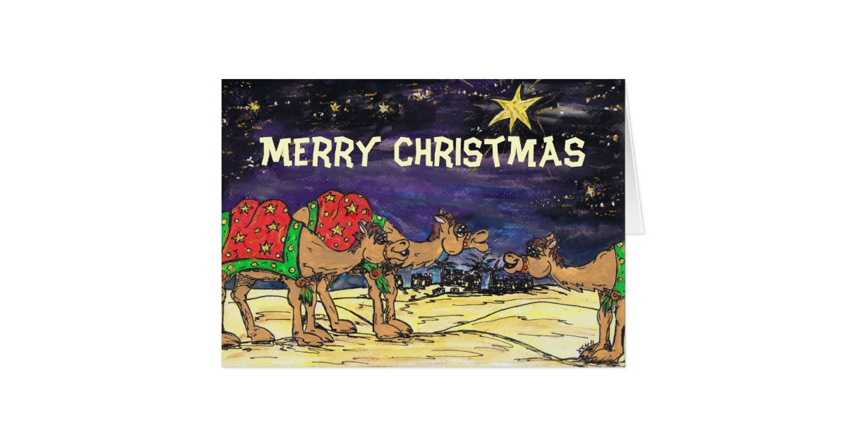 Three Wise Camels Camels Christmas Card | Zazzle.com