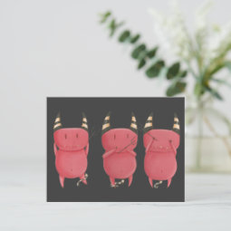 Three Wise Devils - Little Devils art Postcard | Zazzle