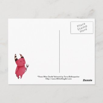 Three Wise Devils - Little Devils art Postcard | Zazzle