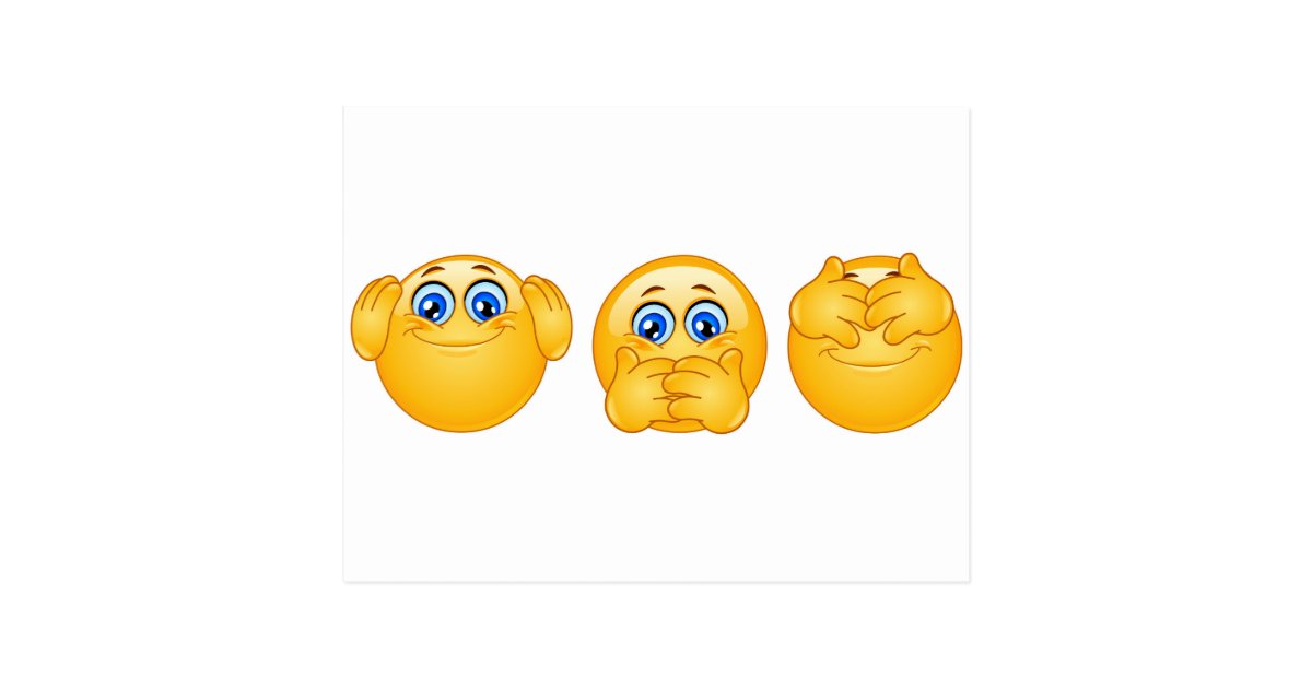 three wise emojis postcard | Zazzle.com