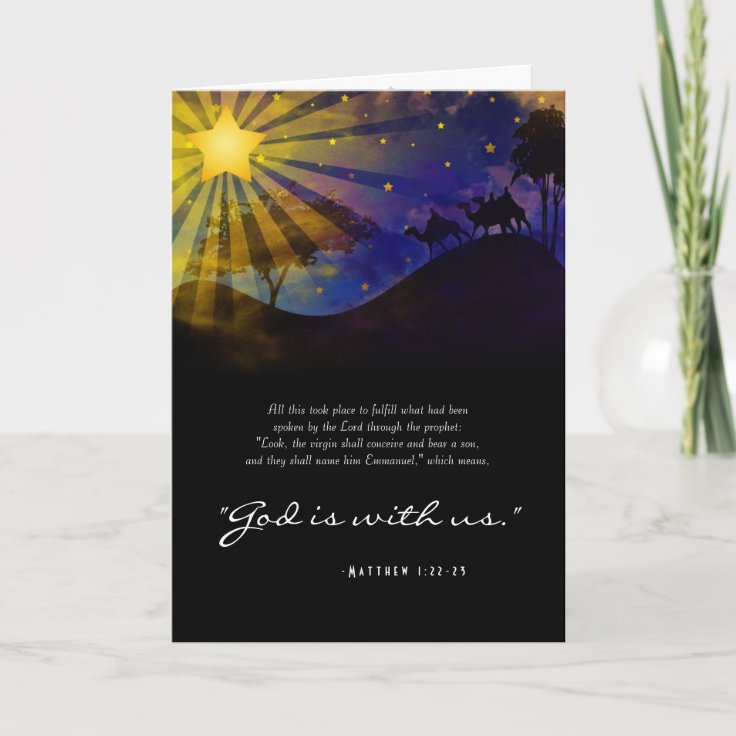 Three Wise Men Bible Verse Christmas Card | Zazzle