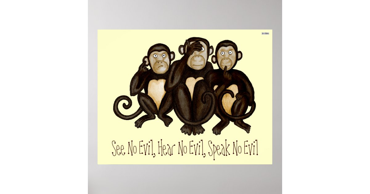 Three Wise Monkeys Poster | Zazzle