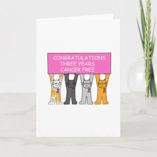Three Years Cancer Free Congratulations. Card | Zazzle