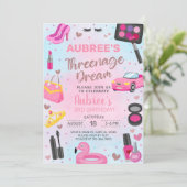Threenage Dream girl 3rd third birthday invitation | Zazzle