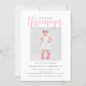 Threenager | Photo 3rd Birthday Party Invitation | Zazzle
