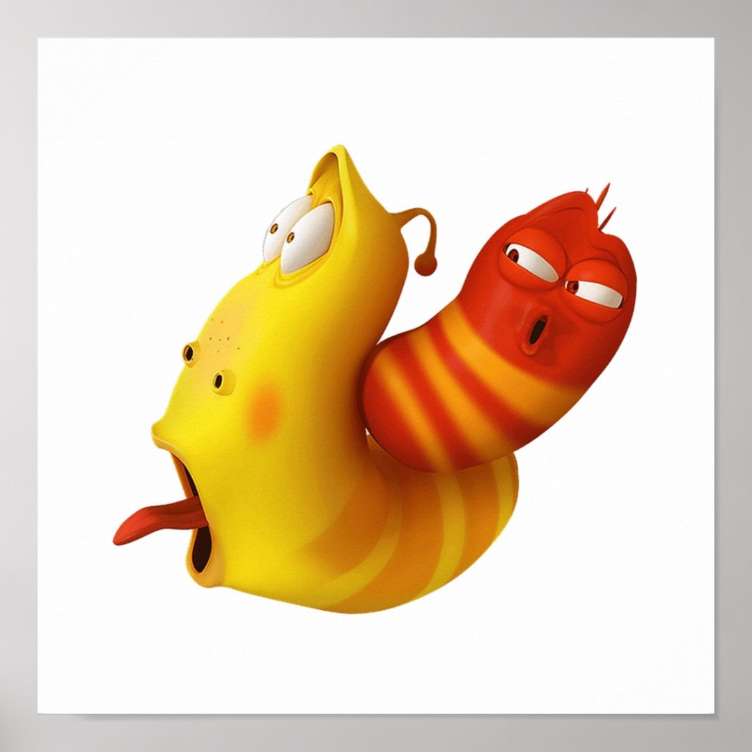 Threepa New Red Yellow Larva also known as Larvae Poster | Zazzle
