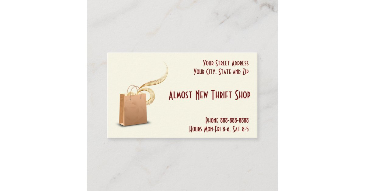 Thrift Shop Second Hand Store Business Card | Zazzle.com