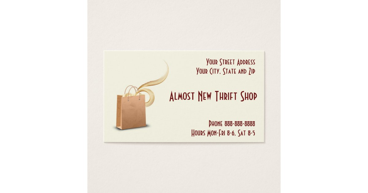 Thrift Shop Second Hand Store Business Card | Zazzle.com