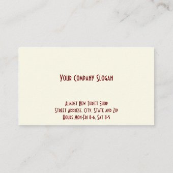 Thrift Shop Second Hand Store Business Card | Zazzle