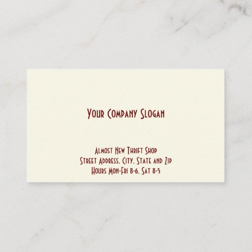 Thrift Shop Second Hand Store Business Card | Zazzle