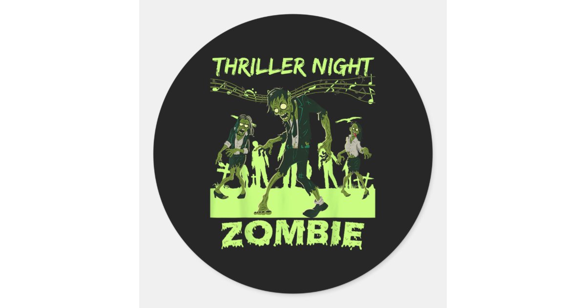 Thriller Night Halloween Dancing Zombie Classic Round Sticker | Zazzle