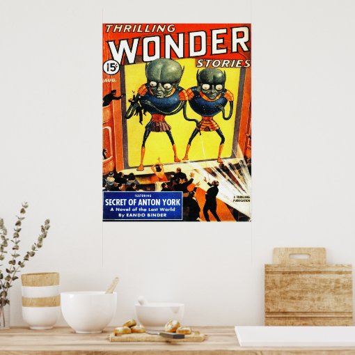 THRILLING WONDER Cool Vintage Pulp Magazine Cover Poster | Zazzle