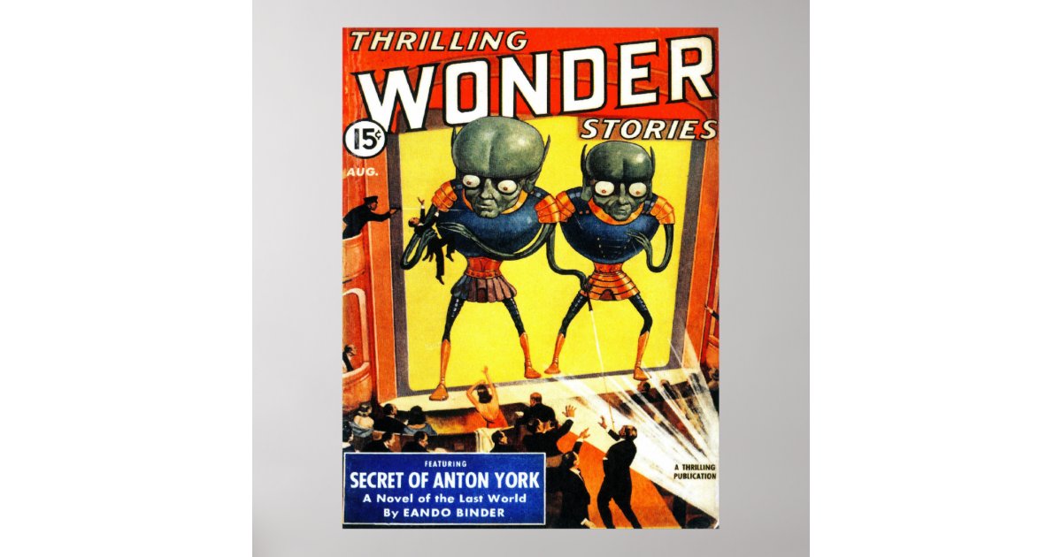 THRILLING WONDER Cool Vintage Pulp Magazine Cover Poster | Zazzle