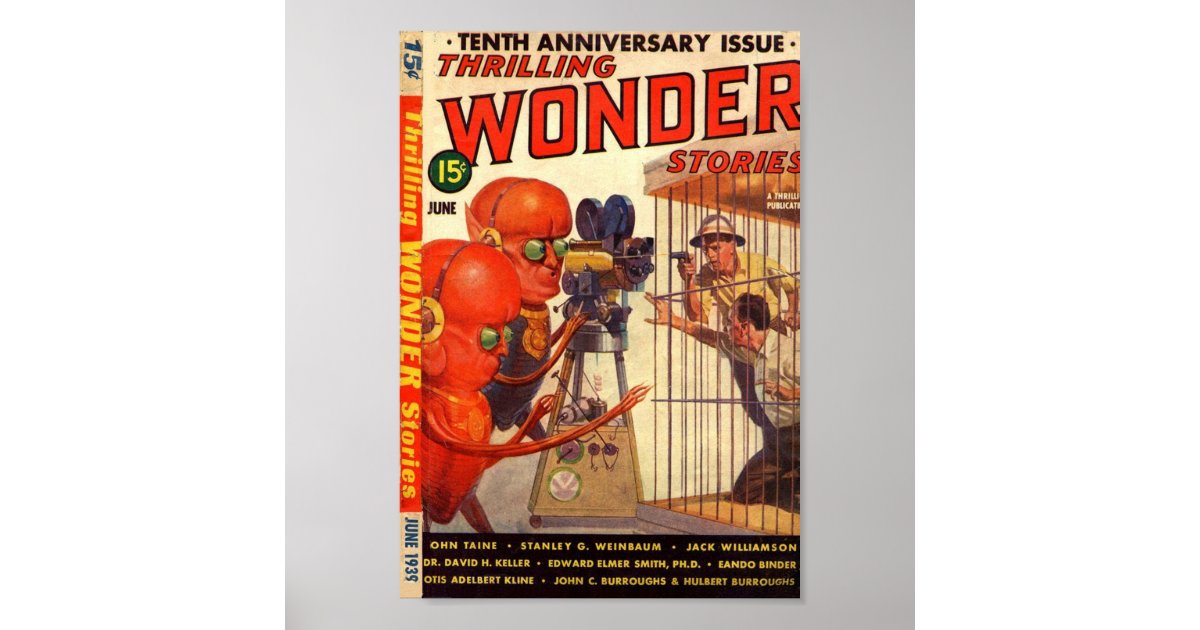 Thrilling Wonder "Human Zoo" Pulp cover Poster | Zazzle