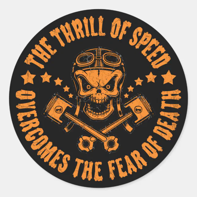Thrills Overcome Fear Classic Round Sticker | Zazzle