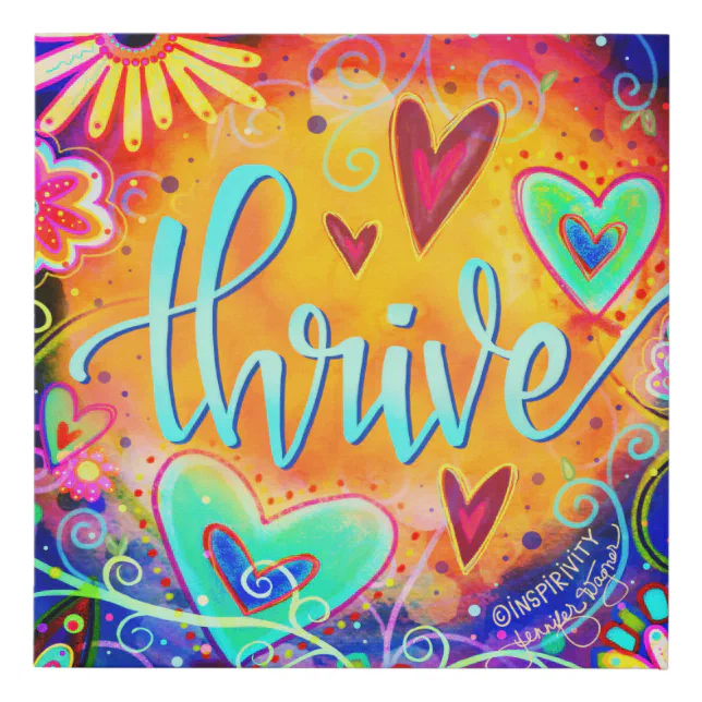 “Thrive'” Inspirivity Faux Canvas Print | Zazzle
