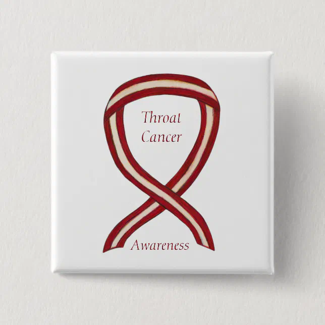 Throat Cancer Awareness Ribbon Stripes Custom Pins | Zazzle