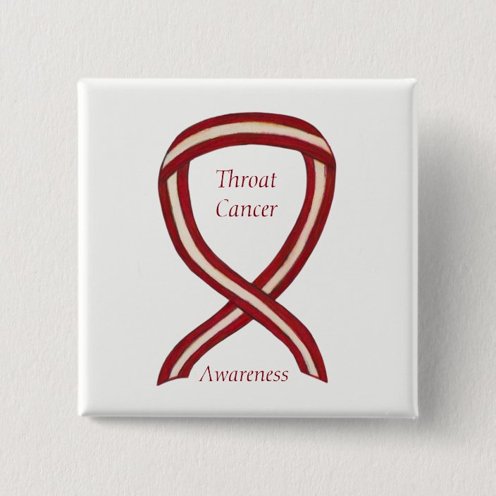 Throat Cancer Awareness Ribbon Stripes Custom Pins | Zazzle