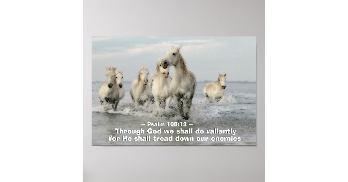 Through God we shall do Valiantly Psalm 108:13 Poster | Zazzle