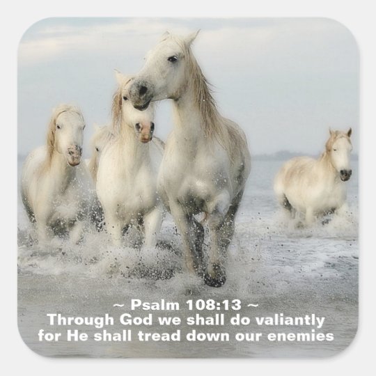Through God we shall do Valiantly Psalm 108:13 Square Sticker | Zazzle.com