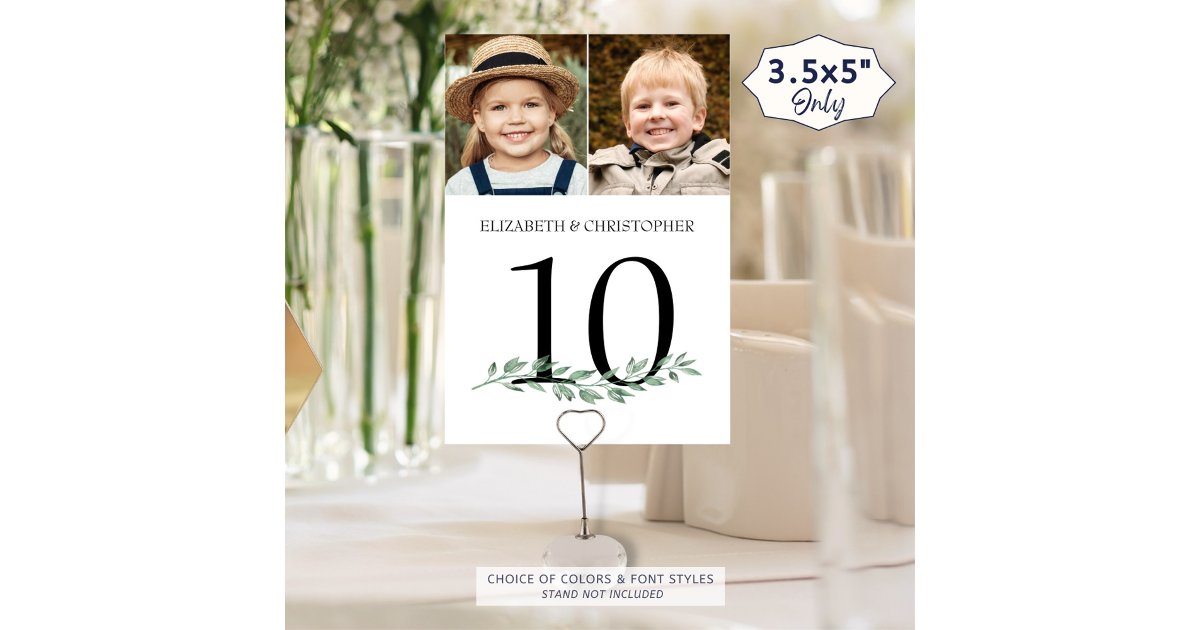 Through The Years Photos Wedding Table Number Sign | Zazzle