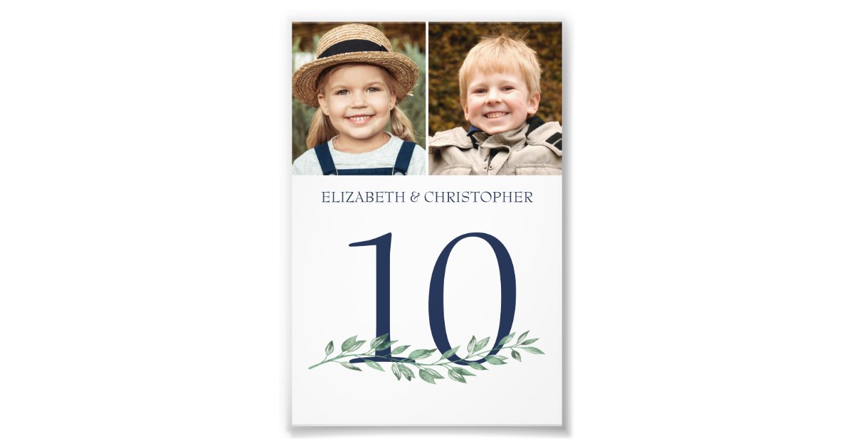 Through The Years Photos Wedding Table Number Sign | Zazzle