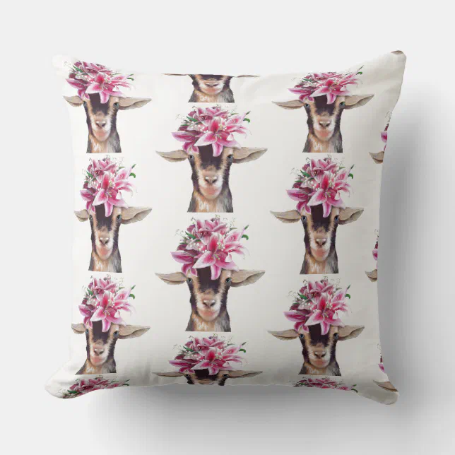 Throw Pillow Lily the Goat | Zazzle