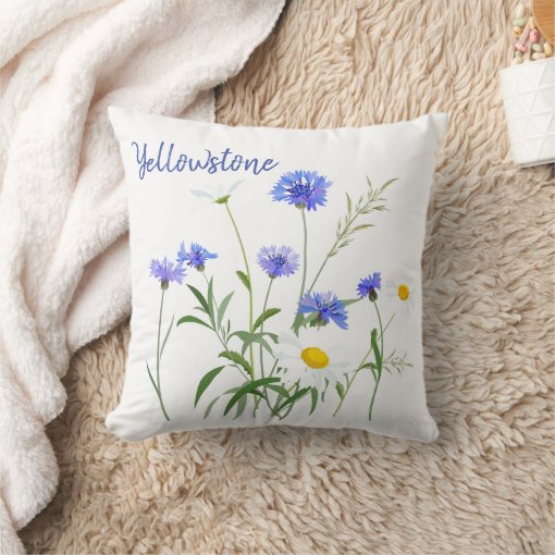 Throw Pillow-Yellowstone Wildflowers Throw Pillow | Zazzle