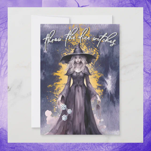 Throw The Dice Witches October Halloween Bunco Invitation | Zazzle