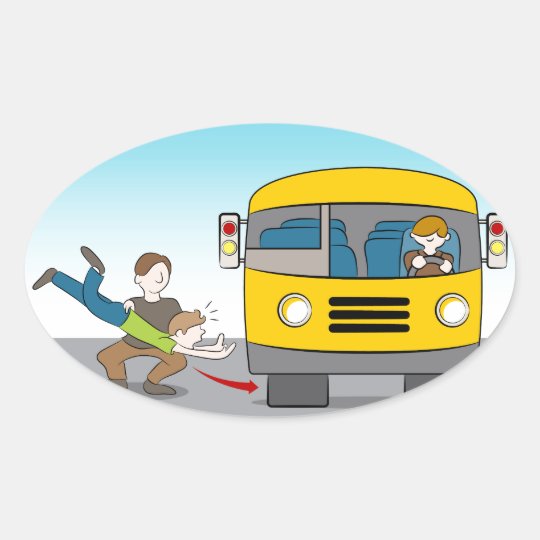 Thrown Under Bus Oval Sticker | Zazzle.com