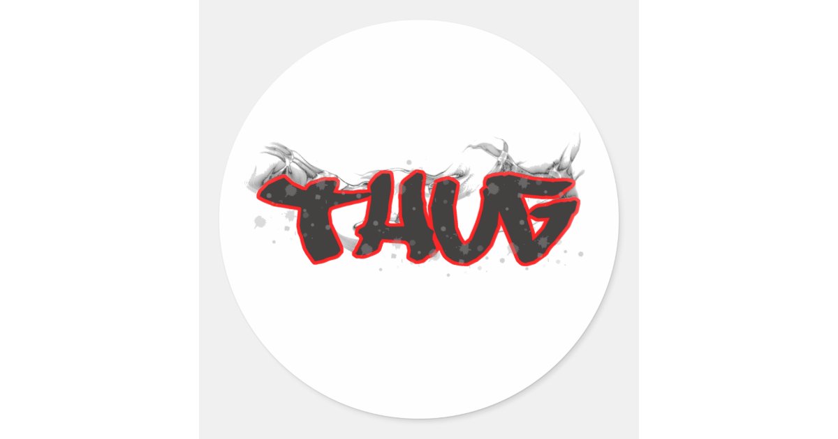 thug graffiti design classic round sticker | Zazzle