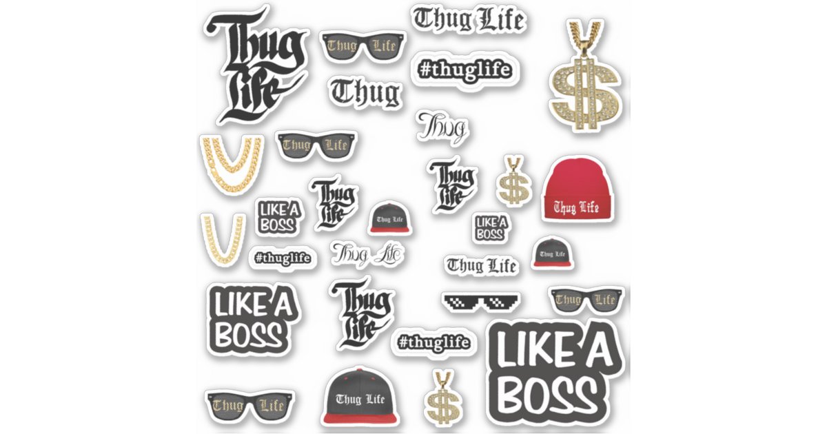 Thug Life Stickers non copyright | Zazzle