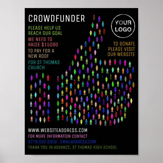 Thumb Signal Design, Crowdfunder, Crowdfunding Poster | Zazzle