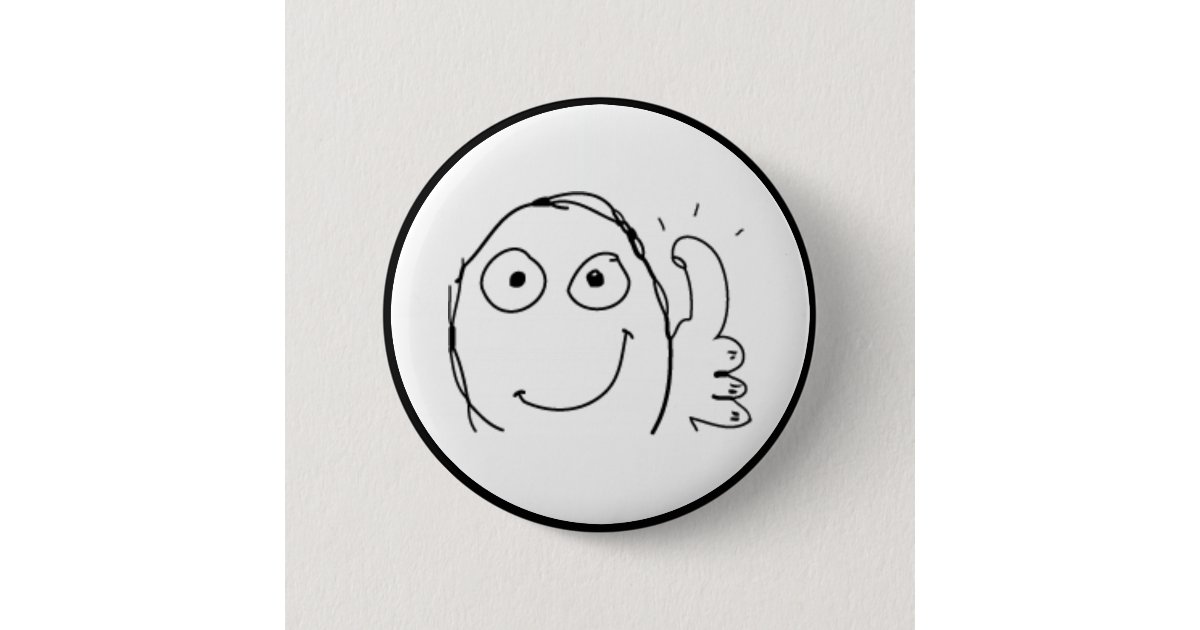 Thumb up Comic Meme. Button | Zazzle
