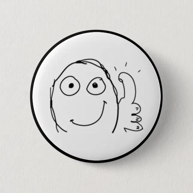Thumb up Comic Meme. Button | Zazzle