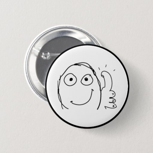 Thumb up Comic Meme. Button | Zazzle