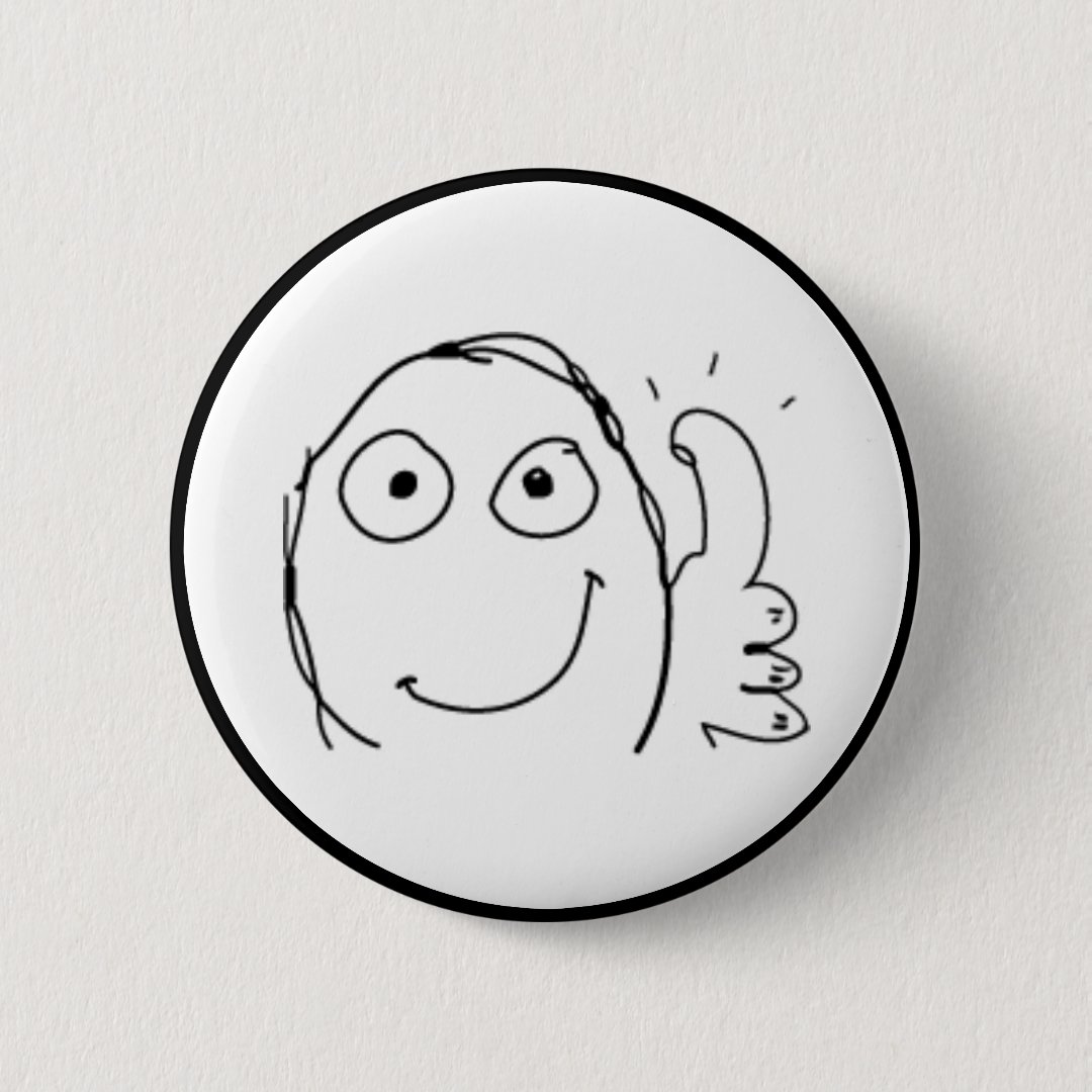 Thumb up Comic Meme. Button | Zazzle