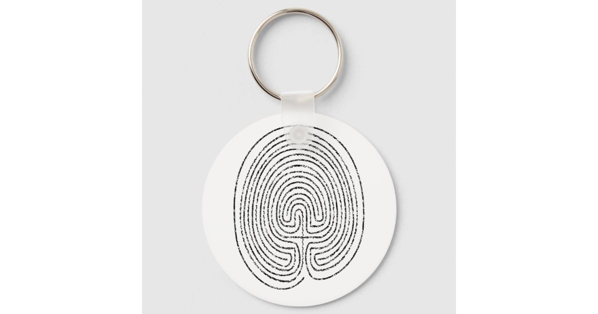 Thumbprint Labyrinth Keychain | Zazzle