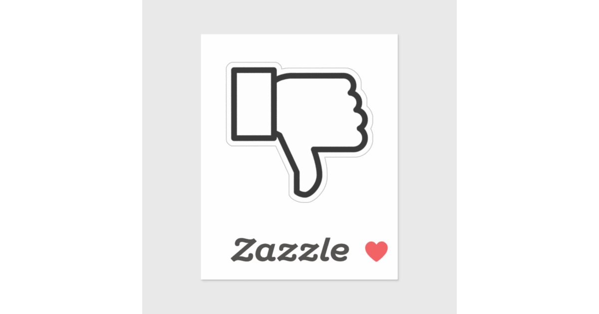 thumbs down thumbs up sticker | Zazzle