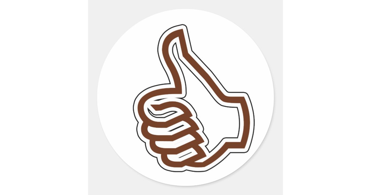 Thumbs Up Classic Round Sticker | Zazzle