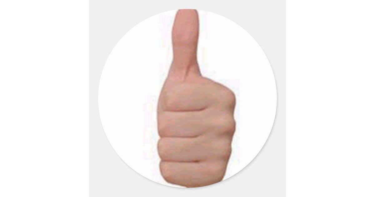 Thumbs up! classic round sticker | Zazzle