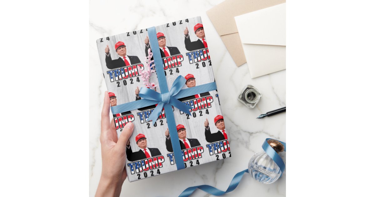 Thumbs Up Donald Trump 2024 Wrapping Paper | Zazzle