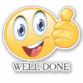 Thumbs Up Emoji Well Done Smiling Face Customized Sticker | Zazzle