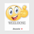Thumbs Up Emoji Well Done Smiling Face Customized Sticker | Zazzle